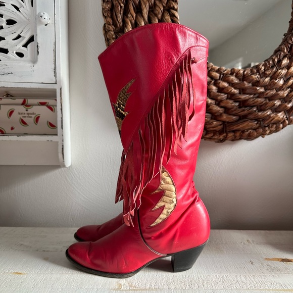 Larry Mahan | Shoes | Larry Mahan Fringe Cowgirl Boots With Snakeskin ...